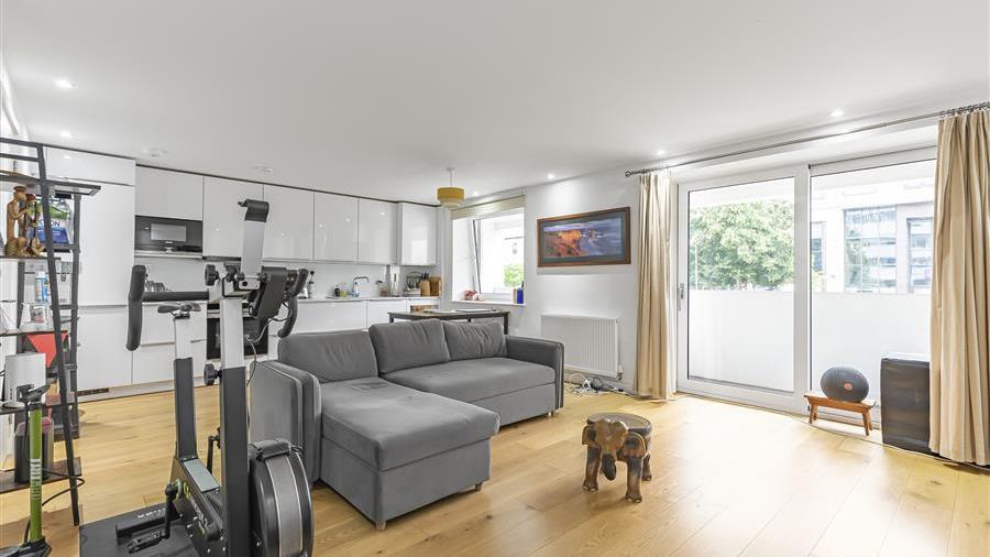 Flat for sale in Carlton Drive, SW15 featuring a balcony, a roof ...