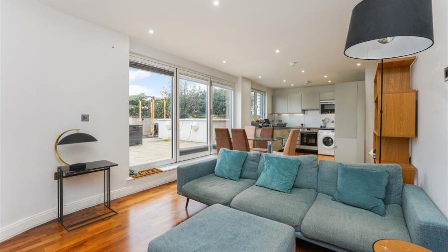 Flat to rent in Holman Road, SW11 featuring a balcony, a roof terrace ...